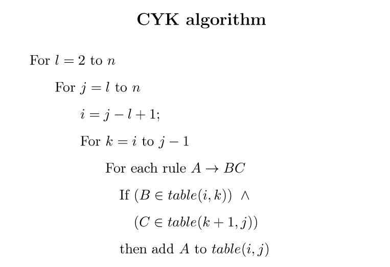 Solved 1. Construct the CYK-table, using the algorithm | Chegg.com