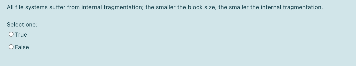 Solved All file systems suffer from internal fragmentation; | Chegg.com
