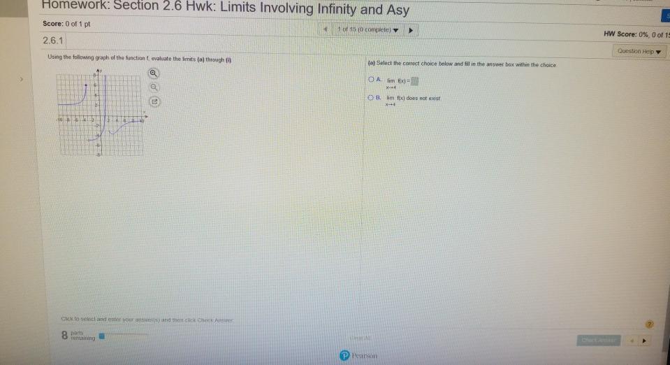 Solved Homework Section 2 6 Hwk Limits Involving Infinity