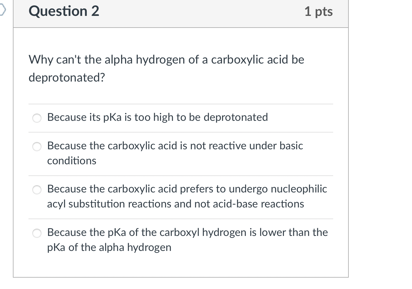 Solved Why can't the alpha hydrogen of a carboxylic acid be | Chegg.com