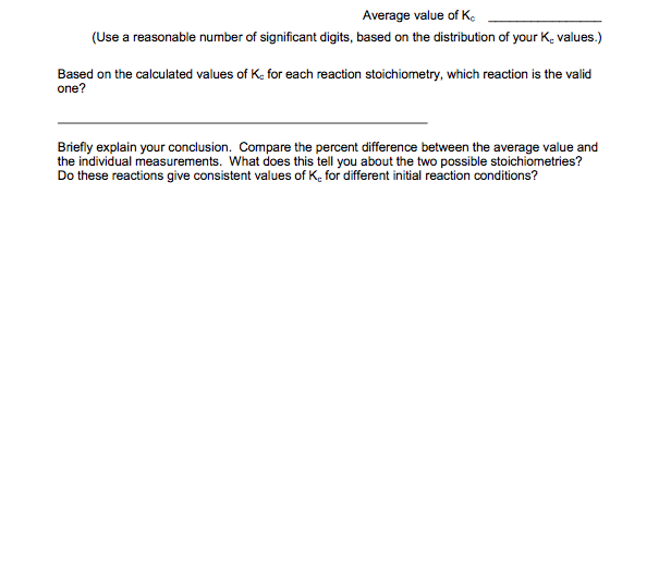 Solved Lab Report: Determination of Kc for a Complex lon | Chegg.com