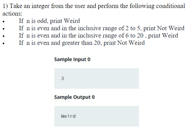 Solved 1) ﻿Take an integer from the user and perform the | Chegg.com