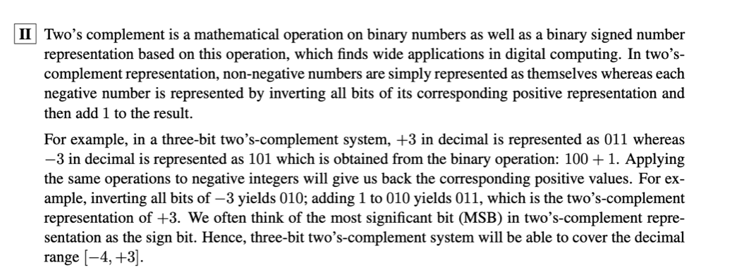 Solved II Two's complement is a mathematical operation on | Chegg.com