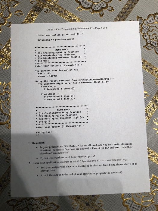 Solved CIS25-C++ Programming: Homework #3-Page 1 of 6 | Chegg.com Solved CIS25-C++ Programming: Homework #3-Page 1 of 6 | Chegg.com
