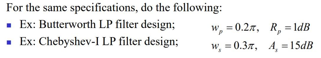 Example: design of IIR filter using bilinear | Chegg.com