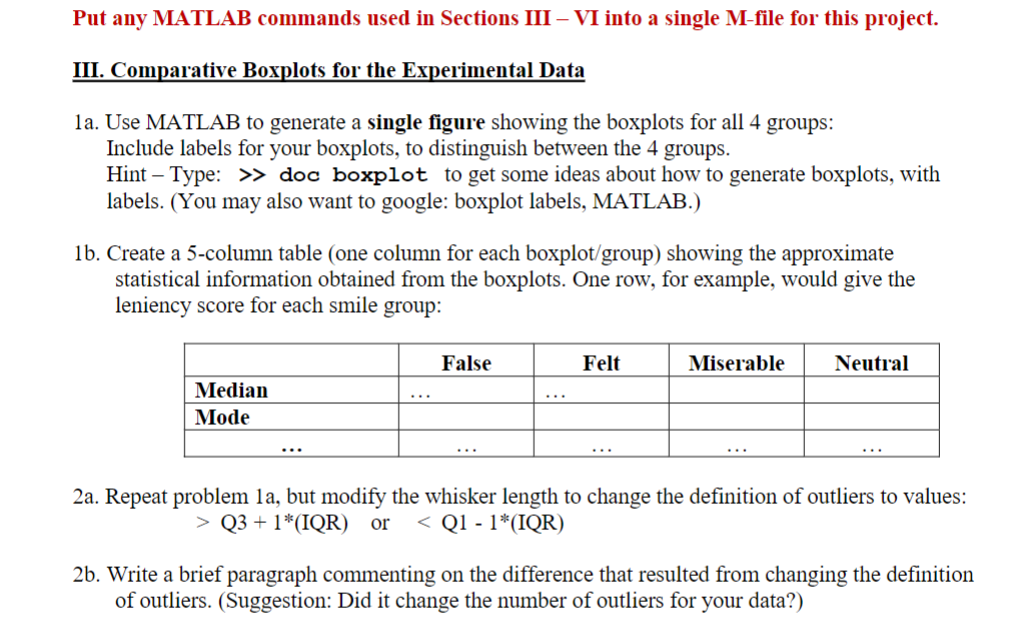 Solved Put any MATLAB commands used in Sections III - VI | Chegg.com