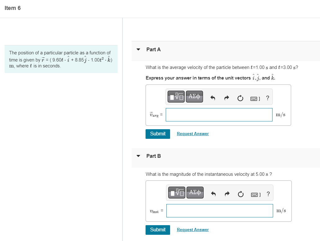 Solved The position of a particular particle as a function | Chegg.com
