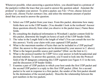 Solved In this lab, we'll take a quick look at the UDP | Chegg.com