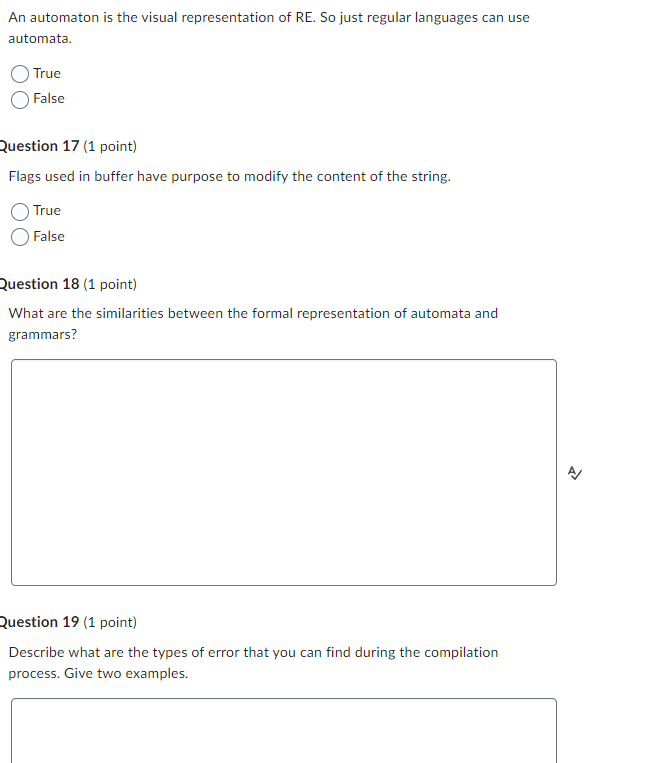 [Solved]: An automaton is the visual representation of RE.