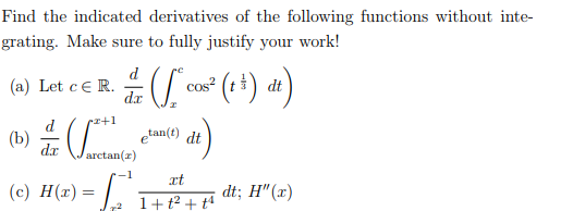 Solved Find the indicated derivatives of the following | Chegg.com