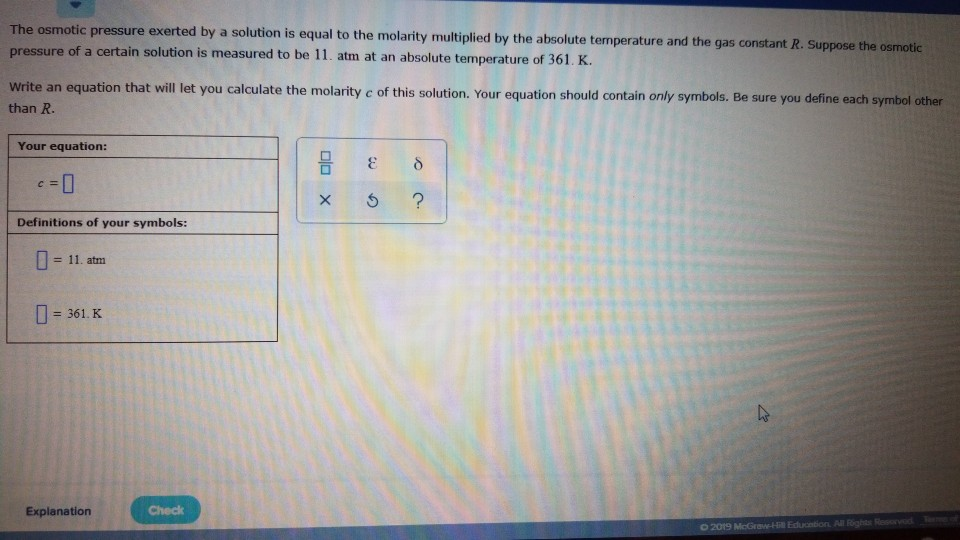 Solved The osmotic pressure exerted by a solution is equal | Chegg.com