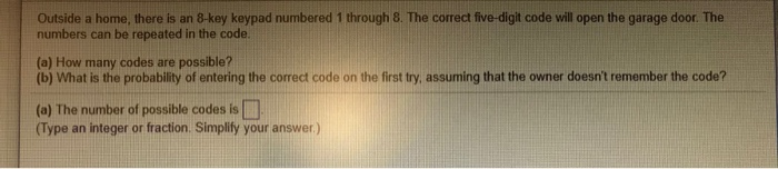 Solved Outside a home, there is an 8-key keypad numbered 1 | Chegg.com