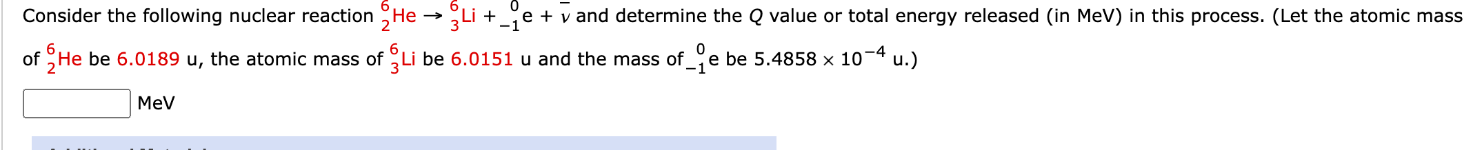 Solved е -1 Consider the following nuclear reaction 2He → Li | Chegg.com