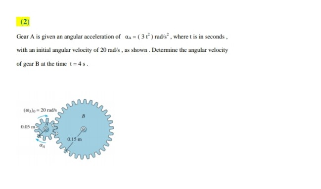 Solved 12 Gear A is given an angular acceleration of α^ ( 3 | Chegg.com