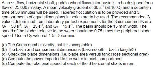 A cross-flow, horizontal shaft, paddle-wheel | Chegg.com