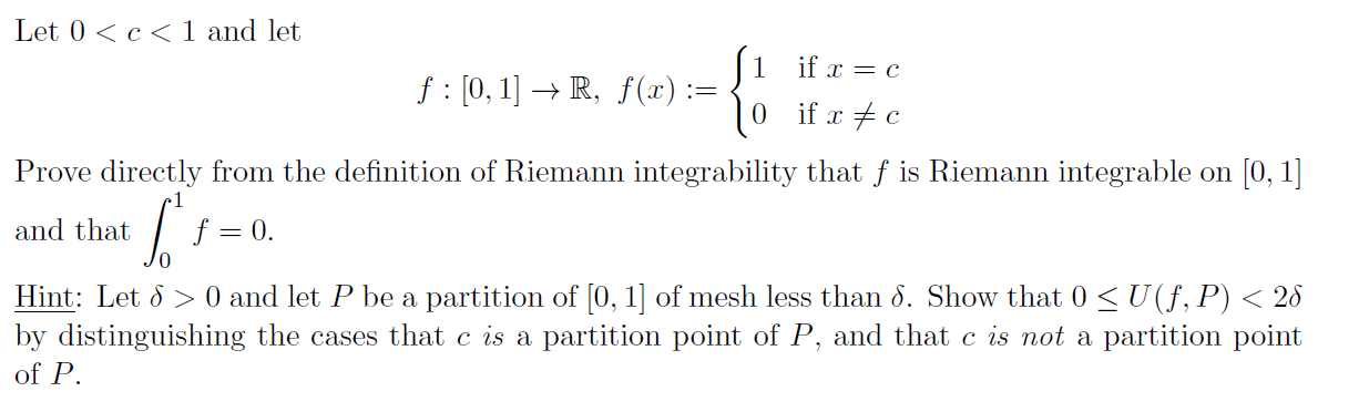Solved Let 00 and let P be a partition of [0,1] of mesh less | Chegg.com