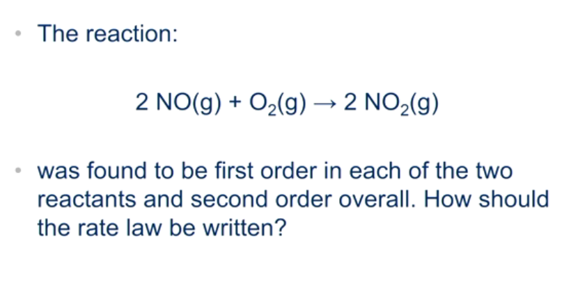 Solved The reaction: 2 NO(g) O2(g) 2 NO2(g) was found to be | Chegg.com