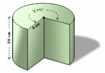 Solved A portion of a cylinder is shown with a sector of | Chegg.com