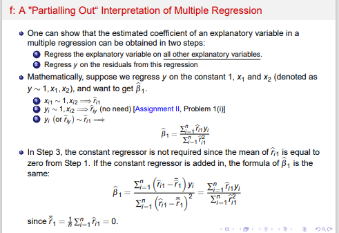 f: A "Partialling Out" Interpretation of Multiple | Chegg.com