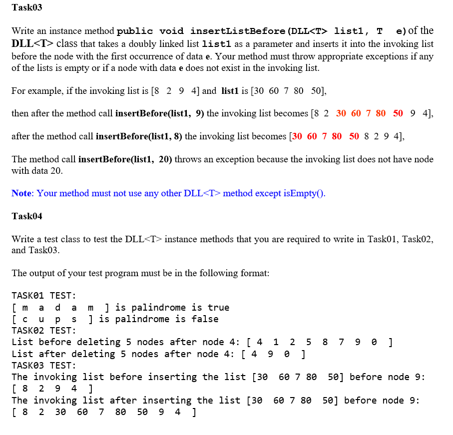 Solved Task01 Write an instance method public boolean is | Chegg.com