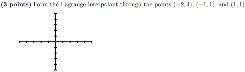 Solved (3 points) Form the Lagrange interpolant through the | Chegg.com