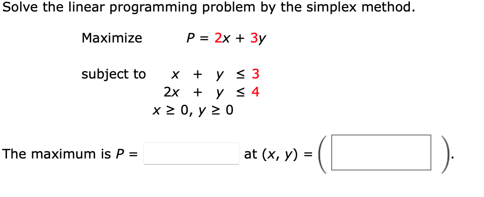 Solved Solve the linear programming problem by the simplex | Chegg.com