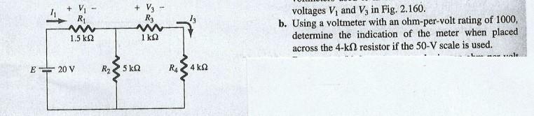 Solved voltages V1 and V3 in Fig. 2.160 . b. Using a | Chegg.com