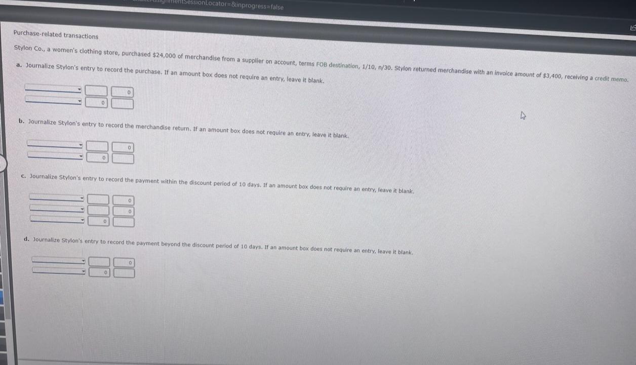 Solved ize Stylon's entry to record the purchase. If an | Chegg.com
