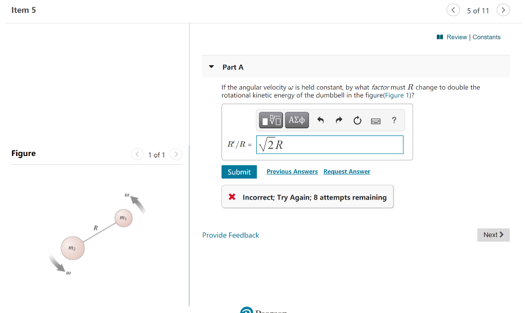 Solved Items Item 5 5 of 11 Review Constants Part A If the | Chegg.com