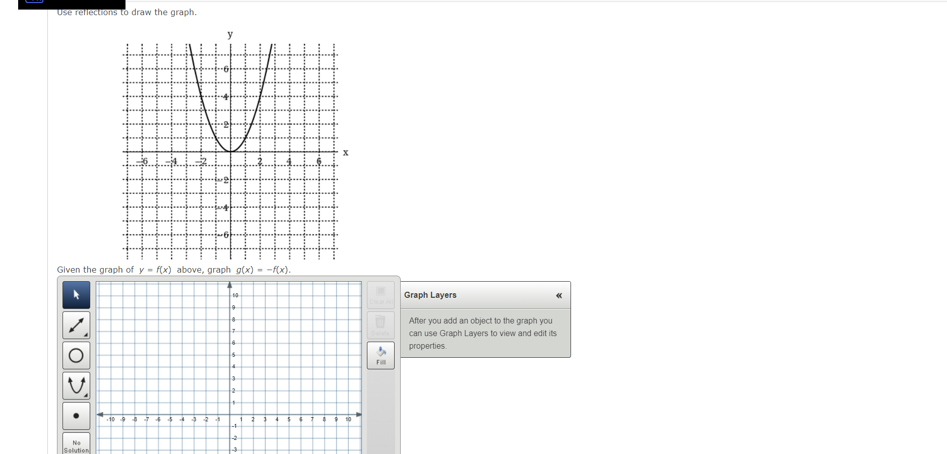 Solved Use reflections to draw the graph. y x Given the | Chegg.com