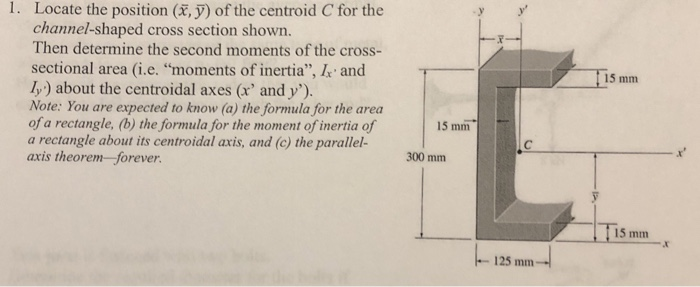 Solved 1. Locate the position (x,y) of the centroid C for | Chegg.com