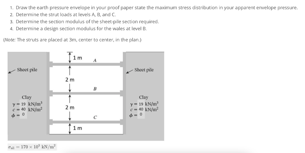 Solved 1. Draw the earth pressure envelope in your proof | Chegg.com