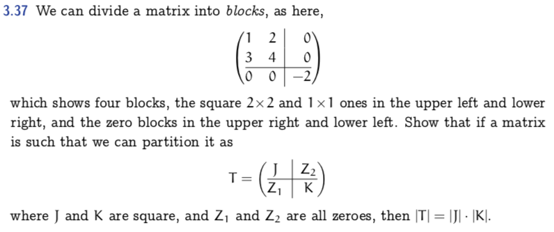 Solved 3.37 We can divide a matrix into blocks, as here, 3 4 | Chegg.com