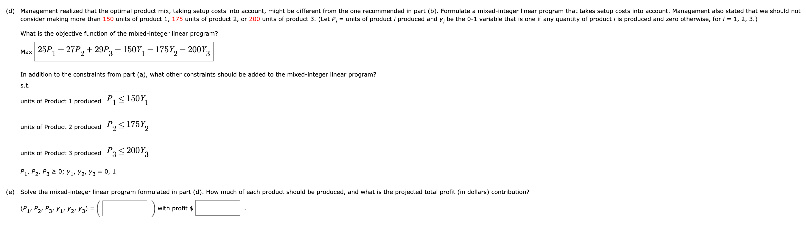 Solved A Formulate A Linear Programming Model For