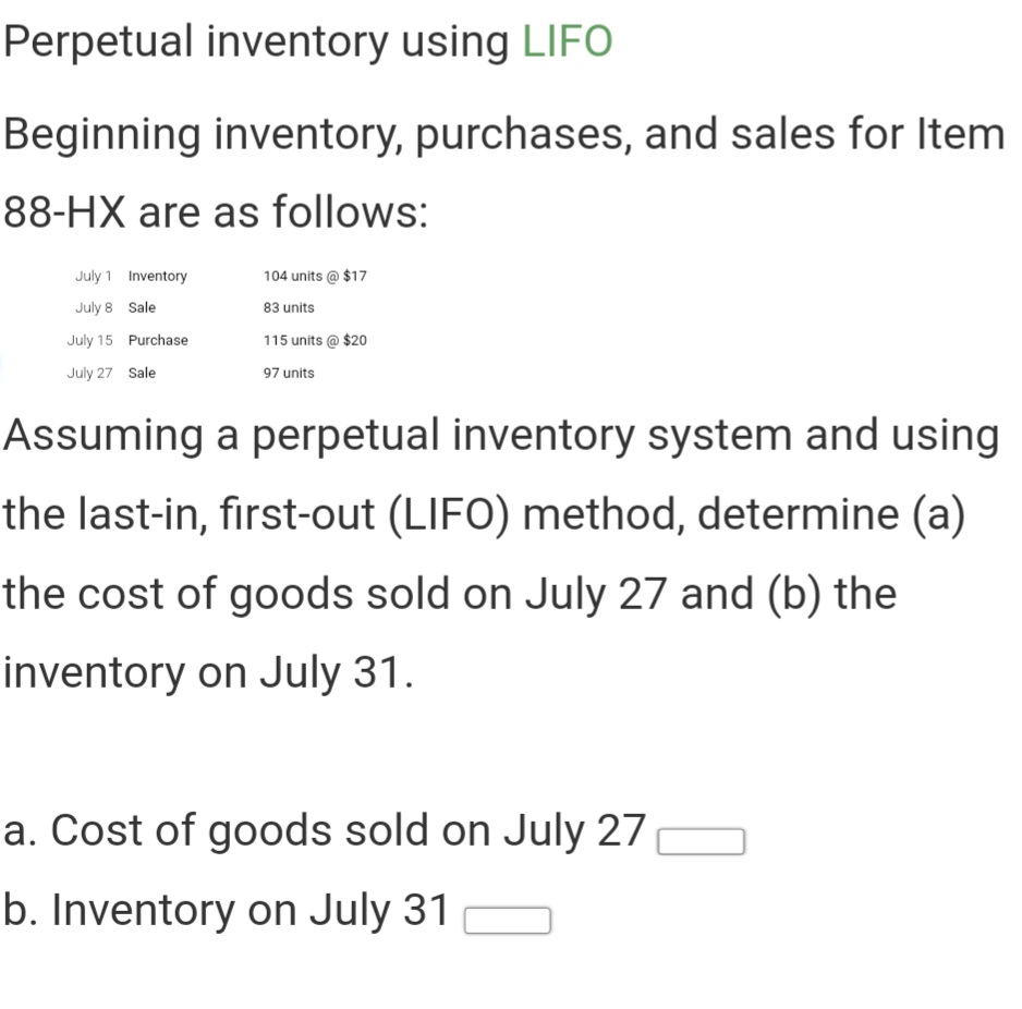 Solved Beginning inventory, purchases, and sales for Item | Chegg.com