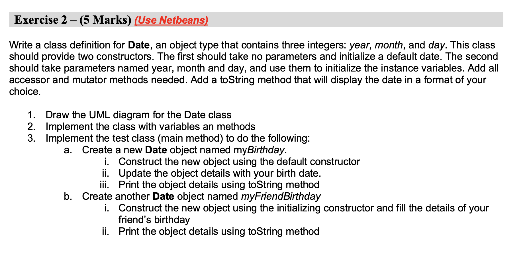 Solved Nrite a class definition for Date, an object type | Chegg.com