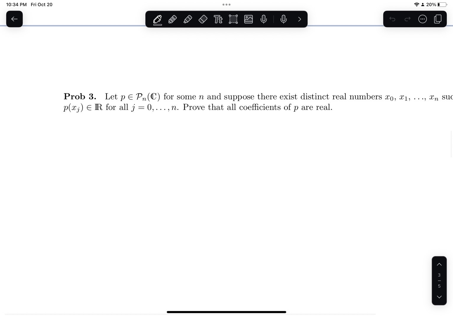 Solved Prob 3. Let p∈Pn(C) for some n and suppose there | Chegg.com