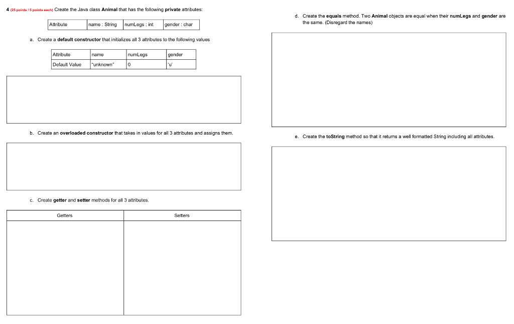 Solved 4 (25 points 15 points anch) Create the Java class | Chegg.com