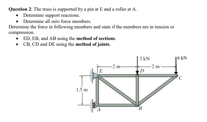 Solved Question 1: The truss is supported by a pin at A and | Chegg.com
