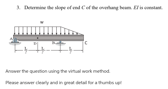 Solved 3. Determine the slope of end C of the overhang beam. | Chegg.com