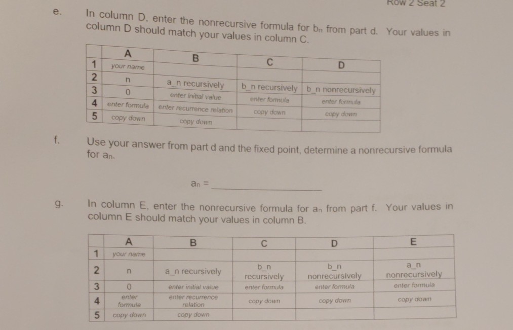 Solved RECURRENCE RELATIONS -2-TSA- フ8H I . Your goal is to | Chegg.com