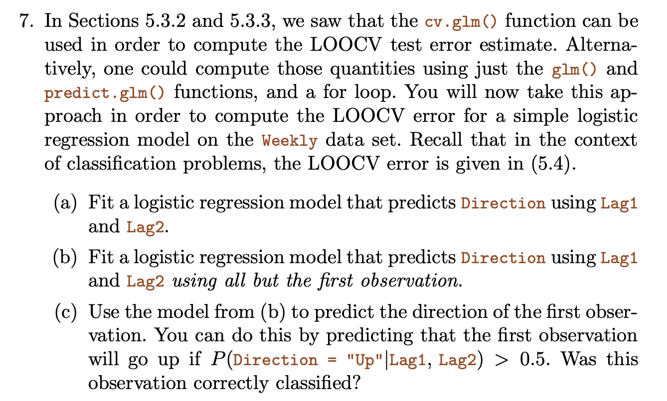 Solved For Reference Use Islr Page