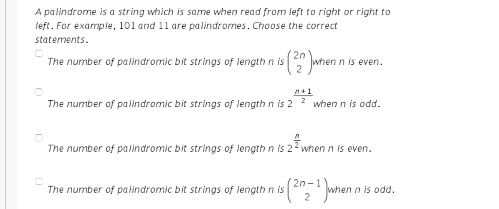 Solved A palindrome is a string which is same when read from | Chegg.com