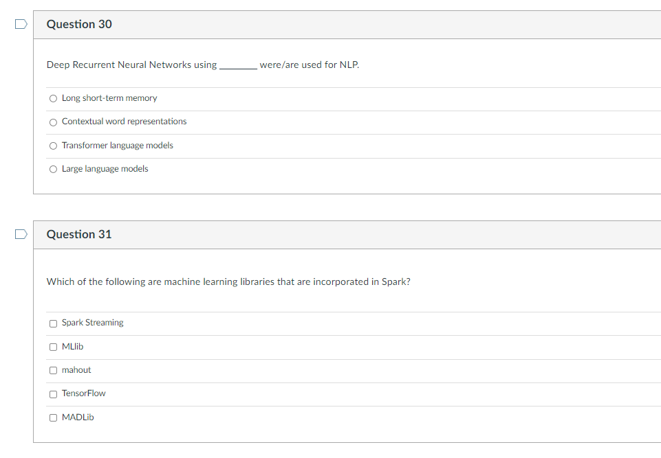 Solved D Question 30 Deep Recurrent Neural Networks using | Chegg.com