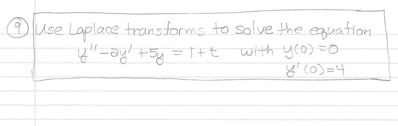 Solved Use Laplace transforms to solve the equation | Chegg.com