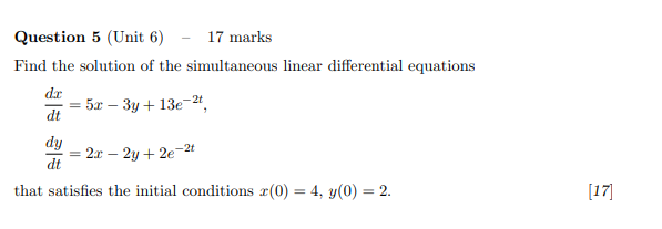 Solved Find the solution of the simultaneous linear | Chegg.com