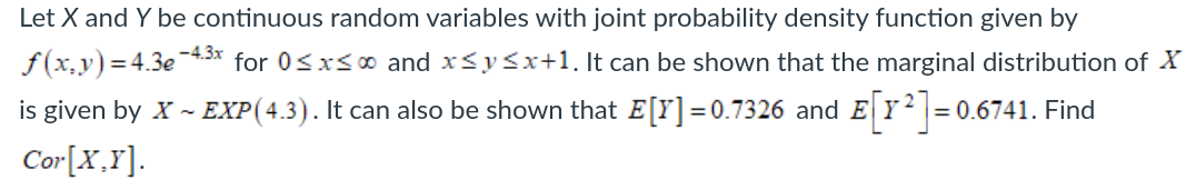 Solved Let X and Y be continuous random variables with joint | Chegg.com