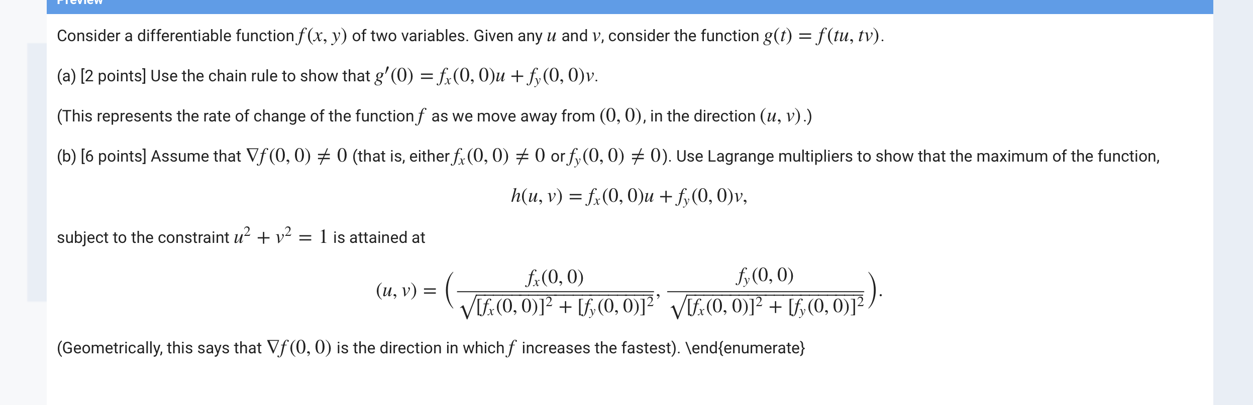 Solved Consider a differentiable function f(x, y) of two | Chegg.com
