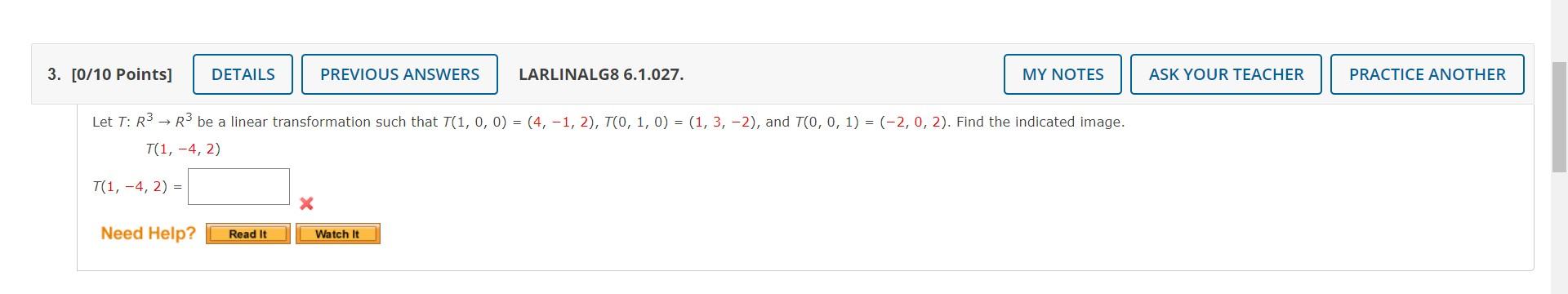 Solved 3. [0/10 Points] DETAILS PREVIOUS ANSWERS LARLINALG8 | Chegg.com