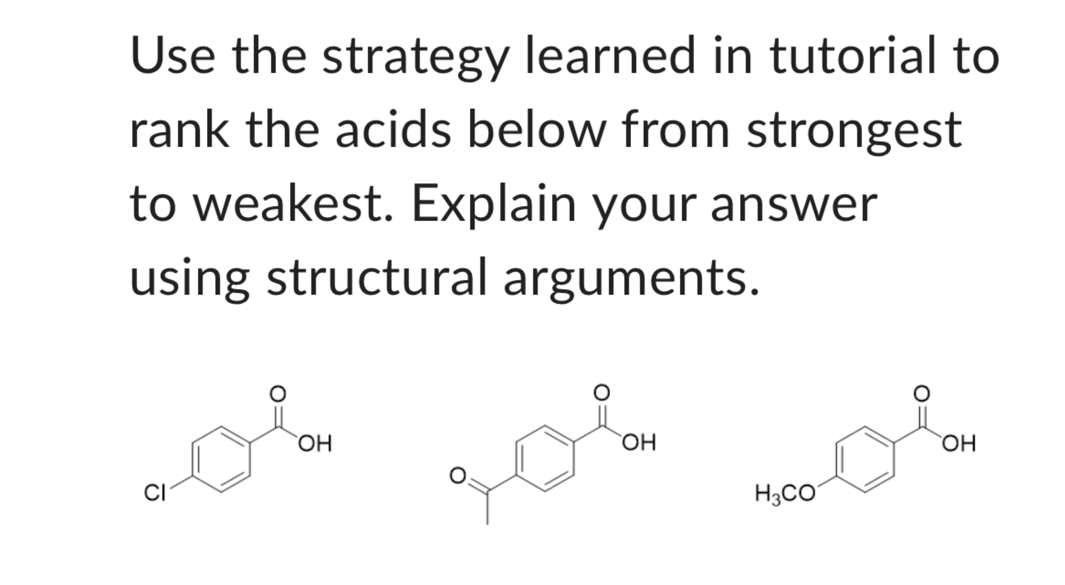 Solved rank the acids below from strongest to weakest. | Chegg.com